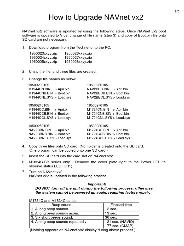 NAVnet vx2 Software Update Guide | PDF | Information Age | Computing