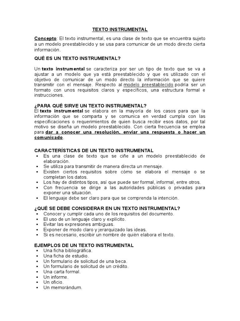 Texto Instrumental | PDF | Comunicación