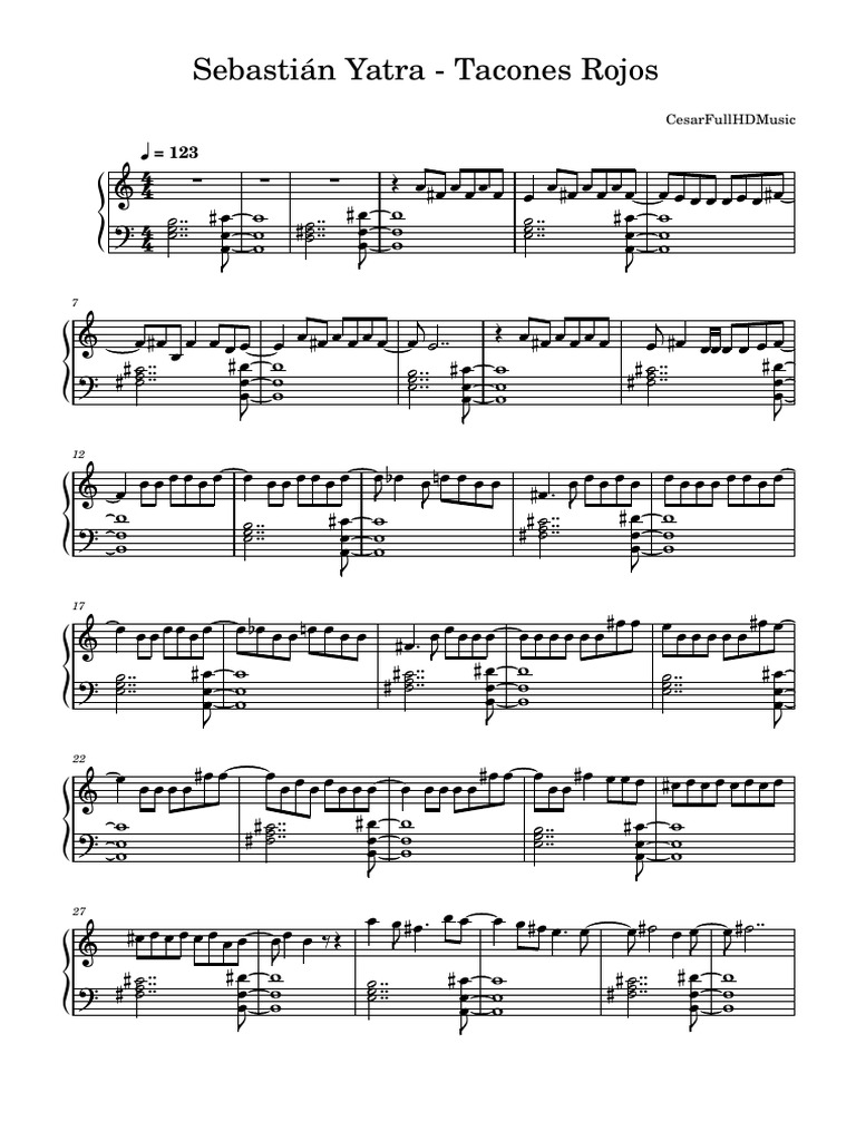 Sebastian Yatra Tacones Rojos | PDF