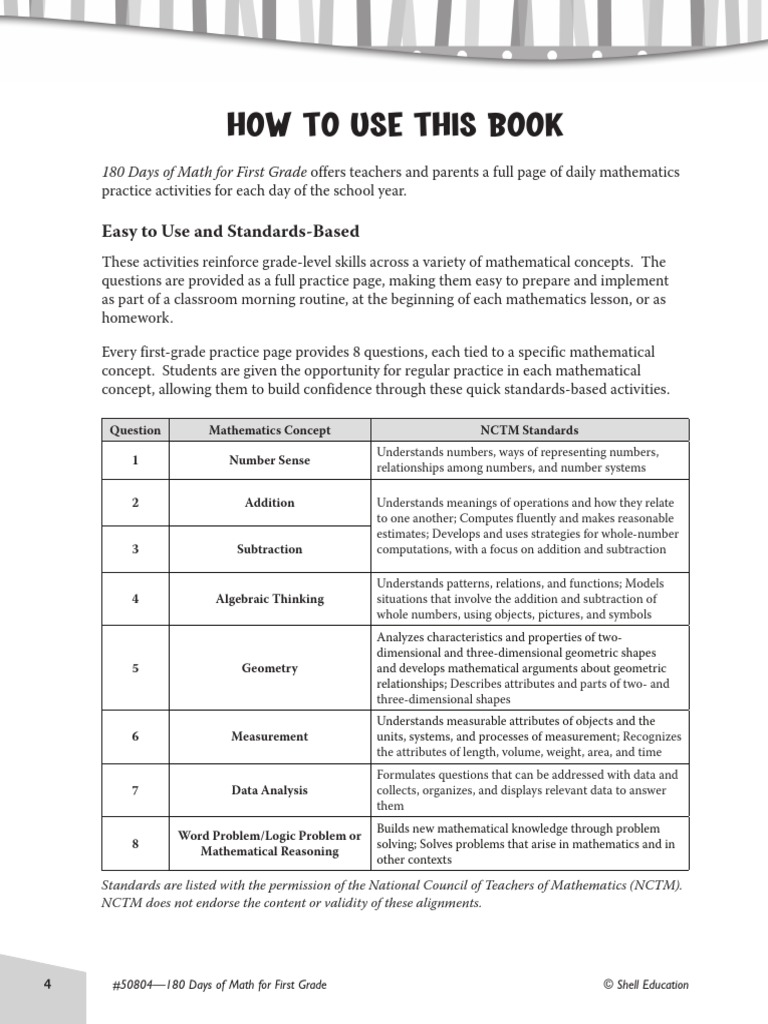 180DaysofMathforFirstGrade 1 | PDF | Mathematics | National Council Of ...