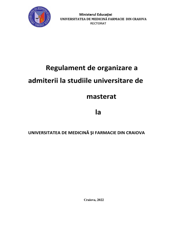 28 - 03 - 2022 Admitere Master 2022 | PDF