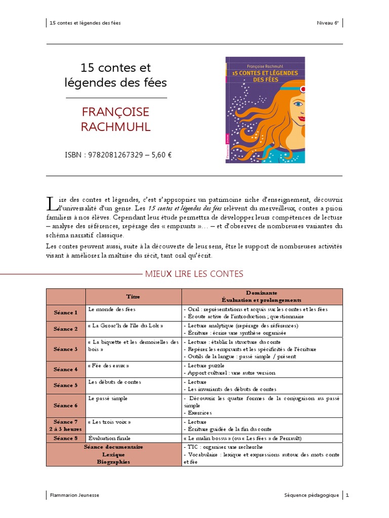 15 Contes et Légendes des Fées 6e | PDF | Arts du langage et discipline ...