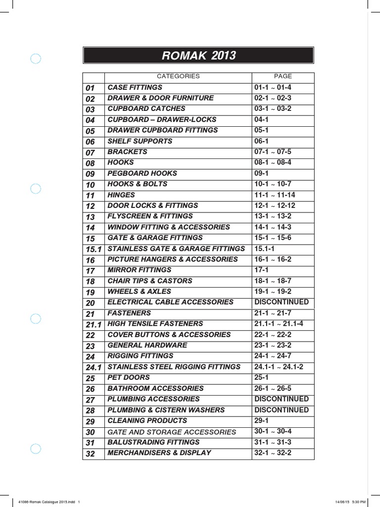 Romak Trading Catalogue 2010 | PDF | Screw | Manufactured Goods