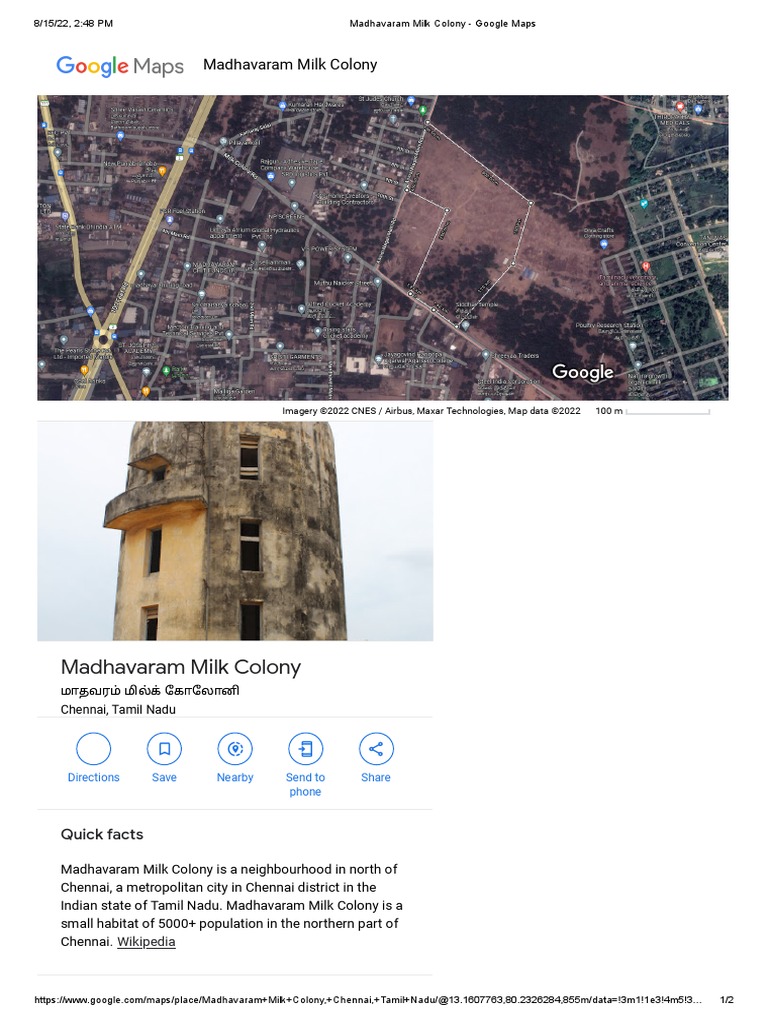 Madhavaram Milk Colony - Google Maps | PDF