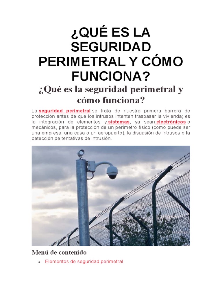 Qué Es La Seguridad Perimetral y Cómo Funciona | PDF | Radar | Valores