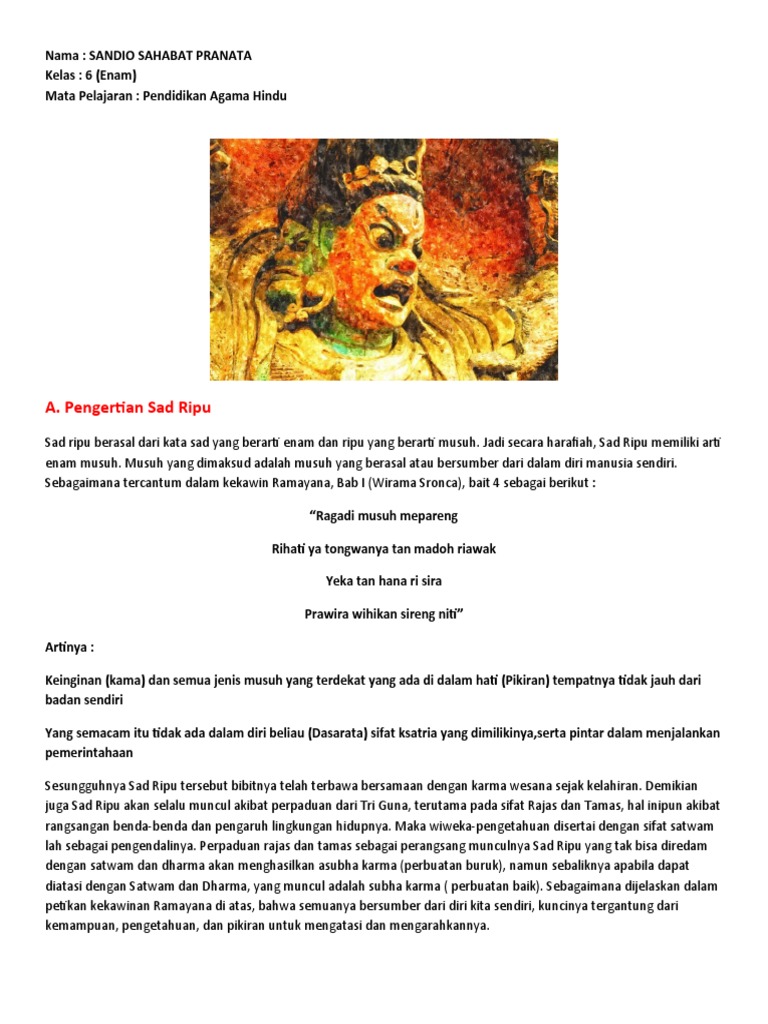 Materi Sad Ripu | PDF