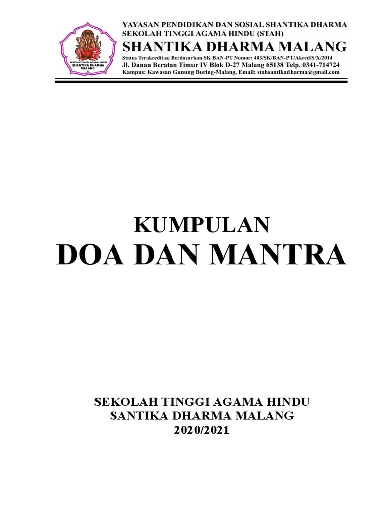 Doa dan Mantra Hindu untuk Belajar | PDF | Agama & Spiritualitas