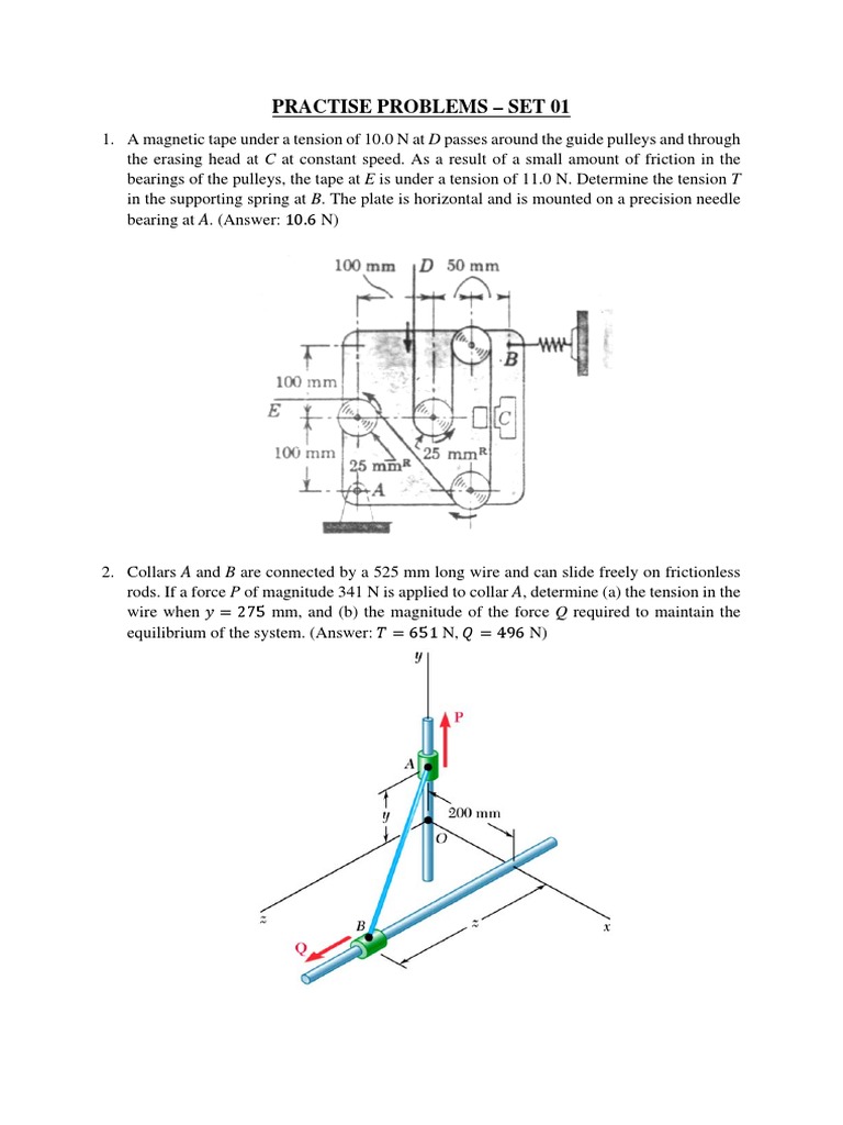 Practise Problems Set01 | PDF | Young's Modulus | Force
