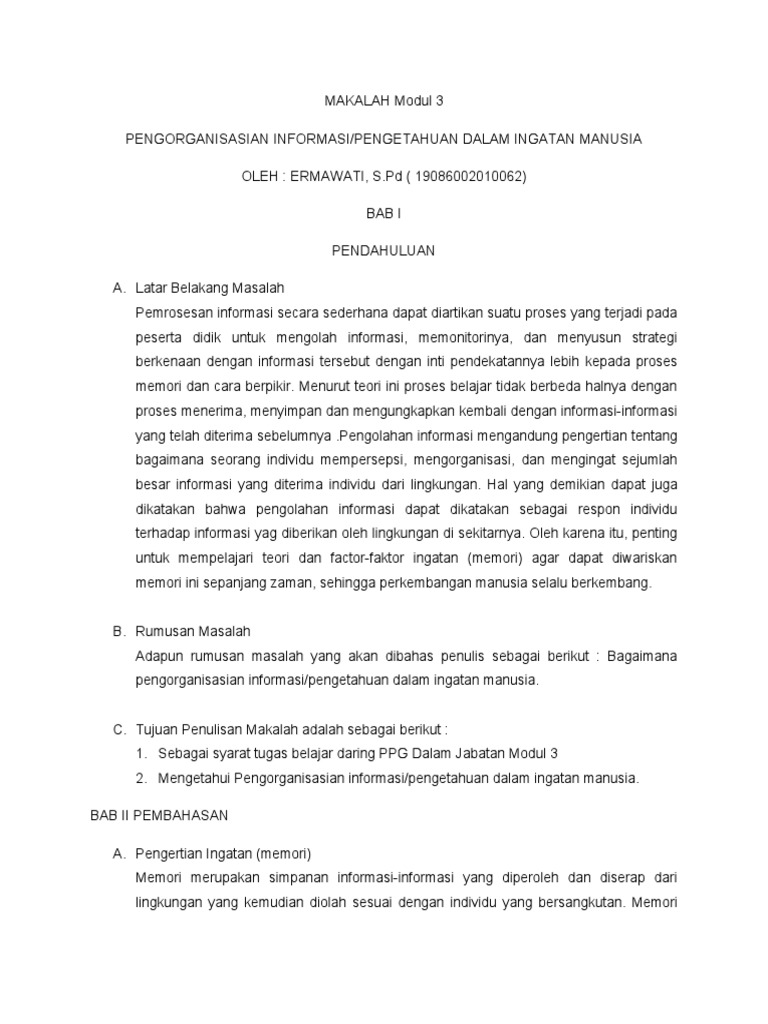 MAKALAH Tugas Akhir Modul 3 PPG | PDF | Sains & Matematika