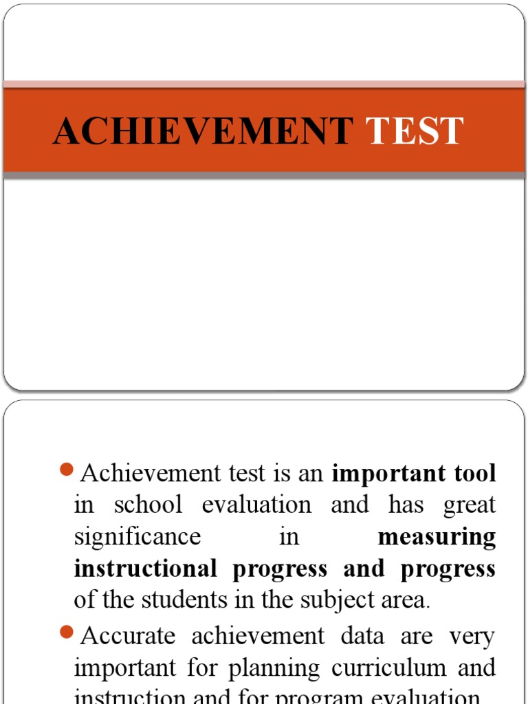 ACHIEVEMENT TEST | PDF | Evaluation | Behavior Modification