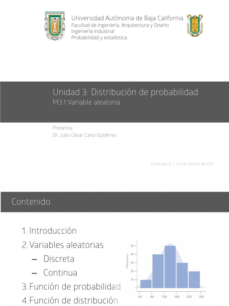 PM3.1 Distribuciones de Probabilidad - Variables Discretas y Continuas ...