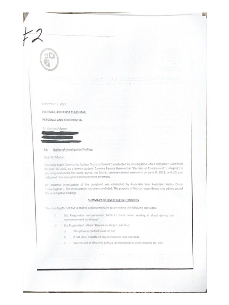 LBCC Investigative Findings | PDF