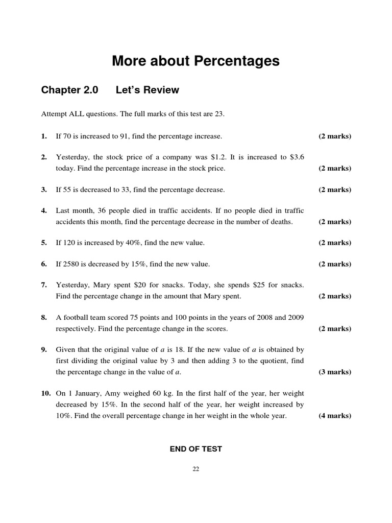 More About Percentages: Let 'S Review | Download Free PDF | Interest ...