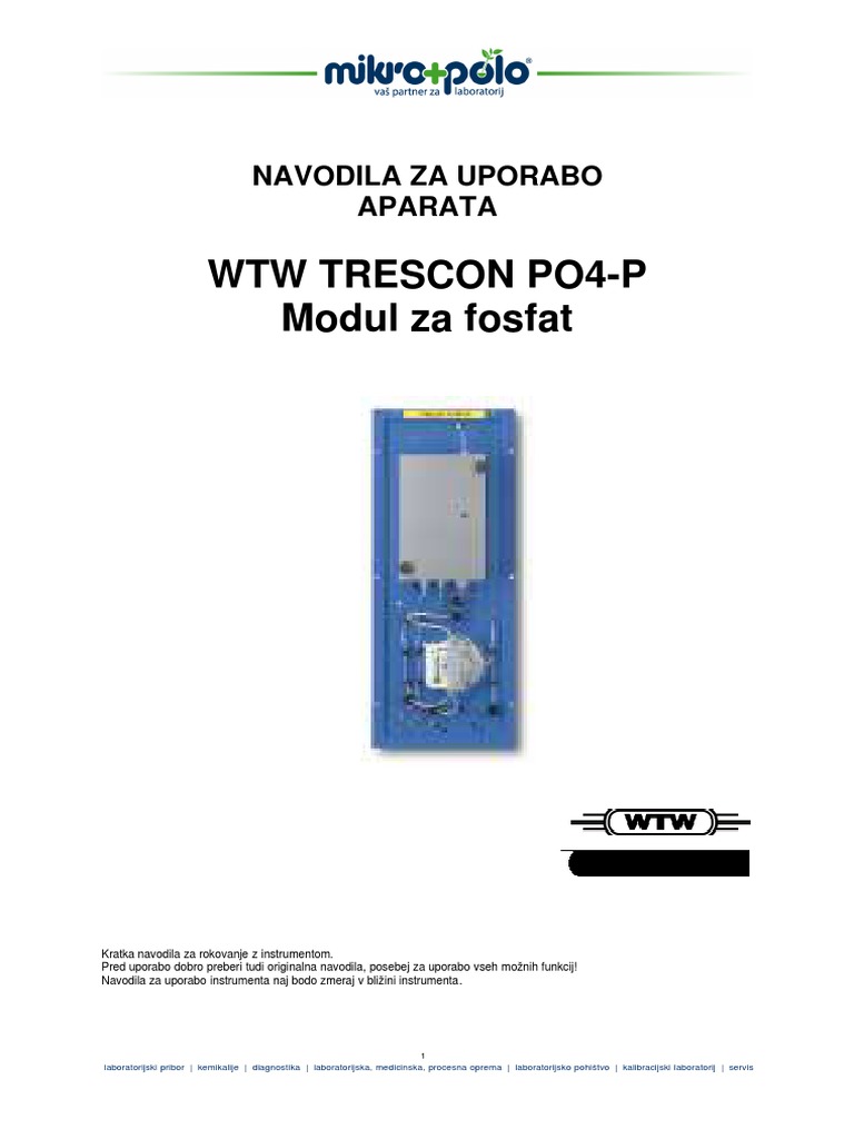 WTW - WW-250413, TresCon PO4P Modul Za Fosfat-Sin | PDF
