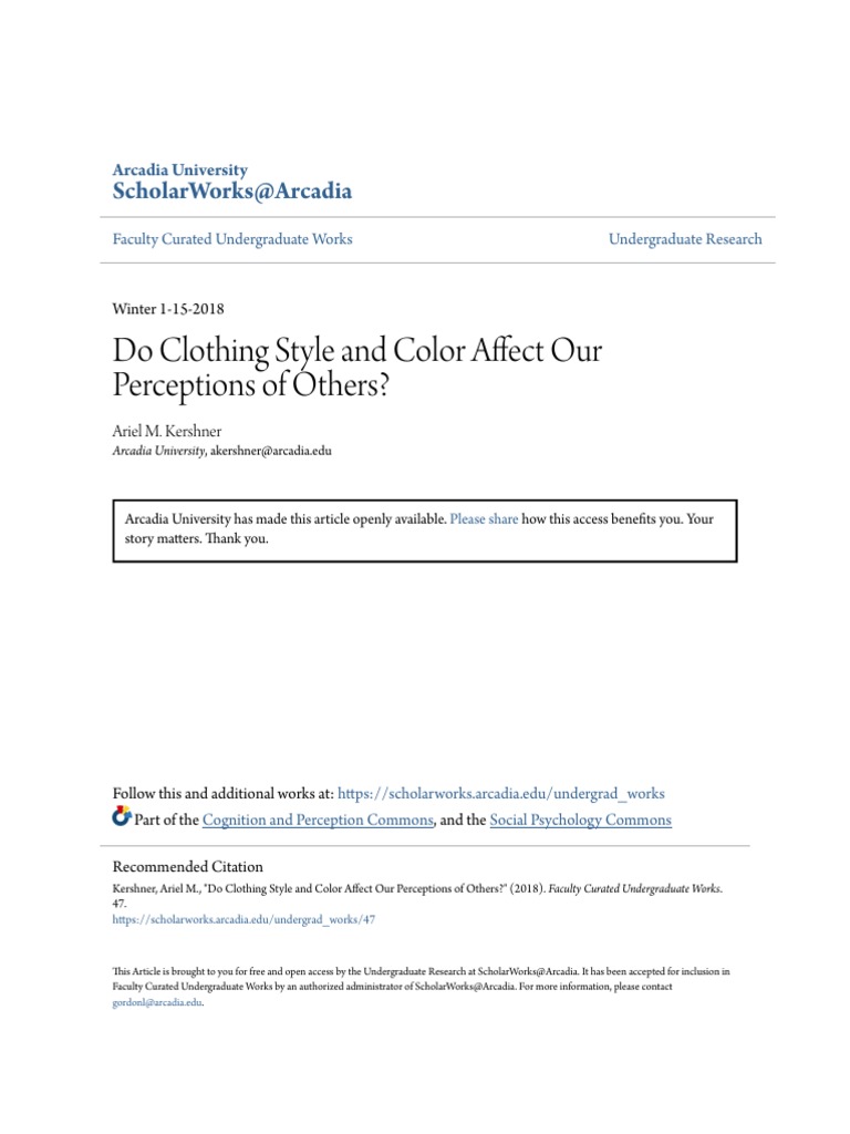 Clothing Color and Perception Study | PDF | Race And Ethnicity In The ...