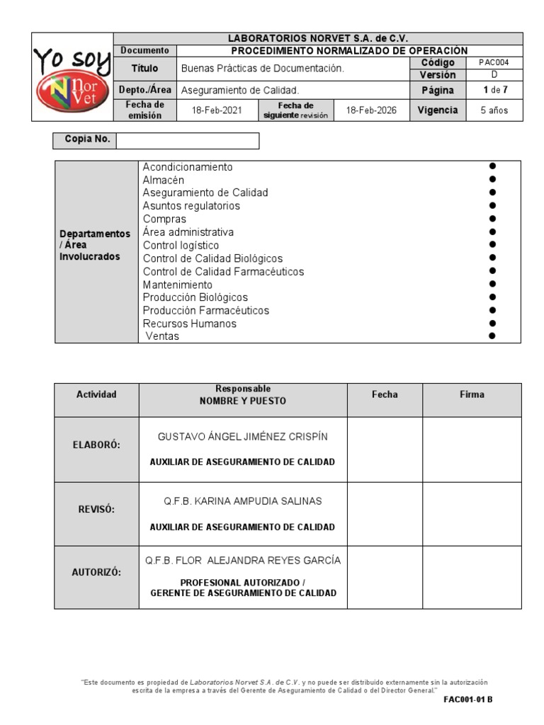 PAC004 D-Buenas Prácticas de Documentación | PDF | Farmacéutico | Business
