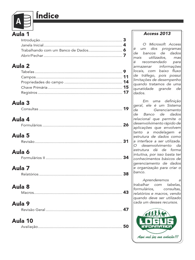 Access 2013 | PDF | Microsoft Access | Janela (informática)
