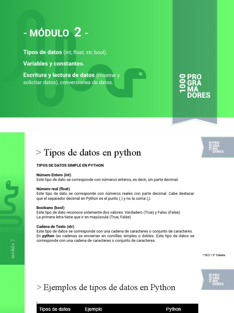 Tema1 Teoria Tipos-De-Datos Variables Lectura-y-Escritura | PDF | Tipo de datos | Python ...