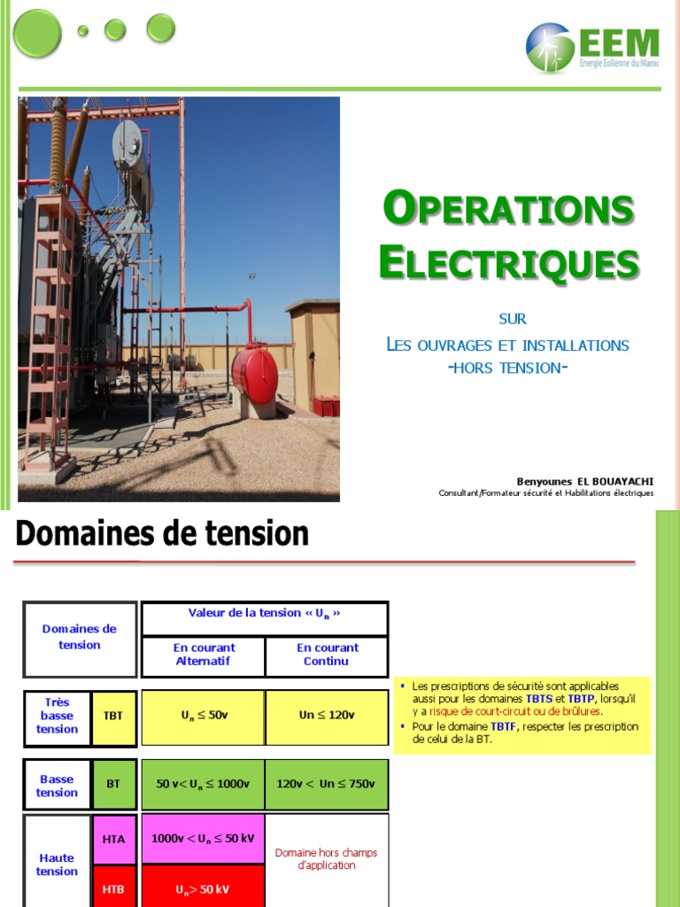 Perations Lectriques: SUR ES Ouvrages ET Installations Hors Tension | PDF | Compatibilité ...