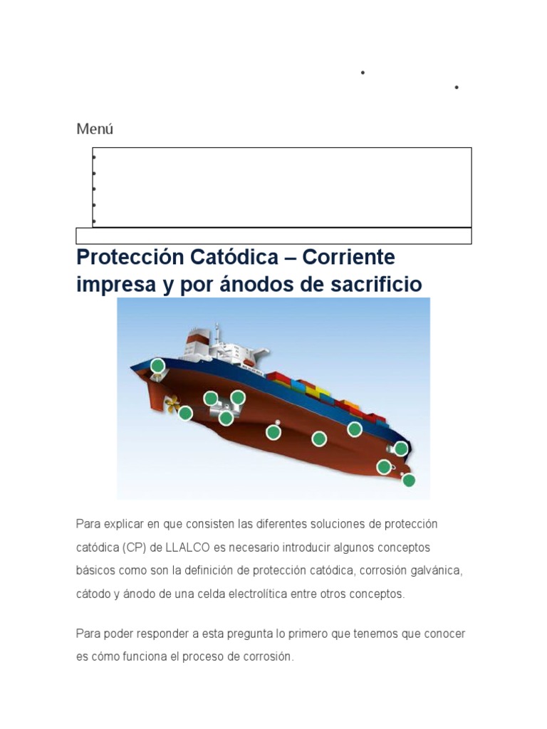 Protección Catódica - Corriente Impresa y Por Ánodos de Sacrificio | PDF