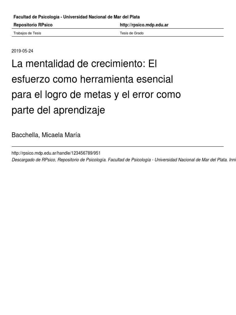Mentalidad de Crecimiento | PDF | Inteligencia | Aprendizaje
