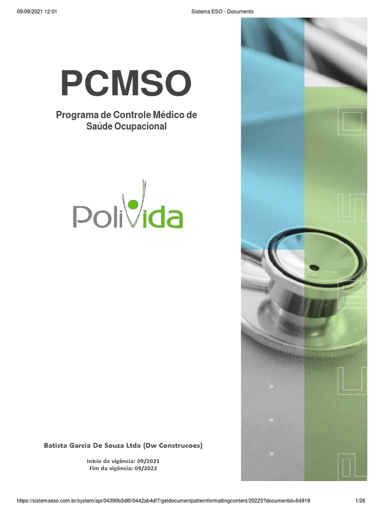 PCMSO: Controle de Saúde Ocupacional | PDF | Remédio | Terapia ocupacional