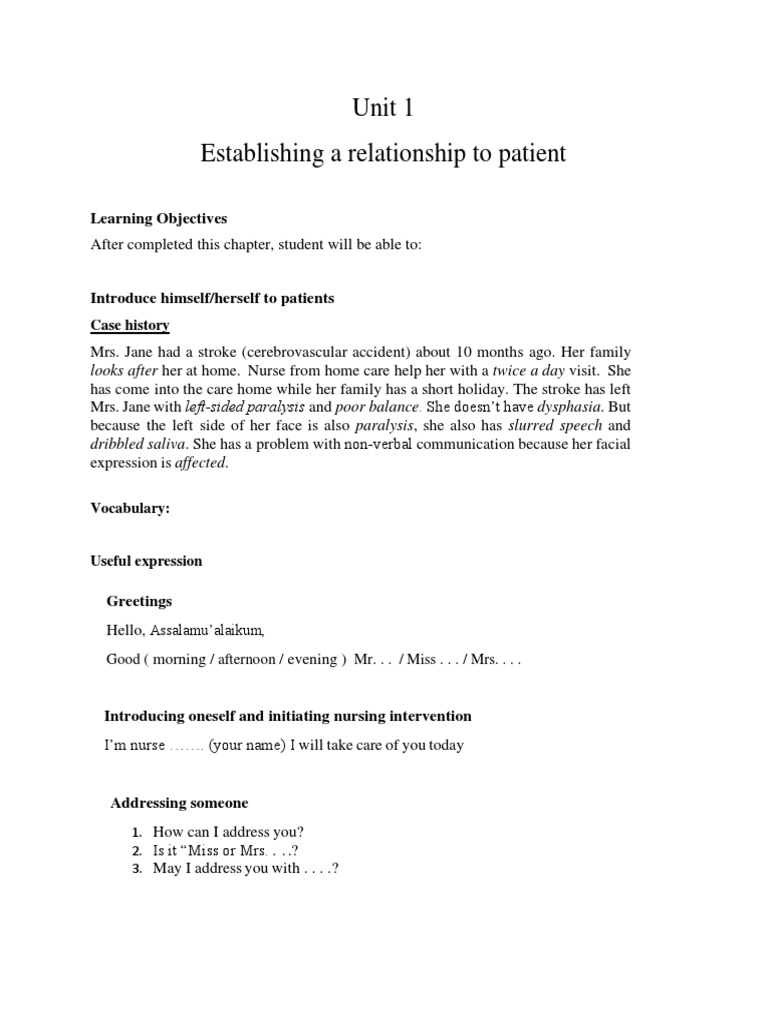 Unit 1 | PDF | Health Care | Health Sciences