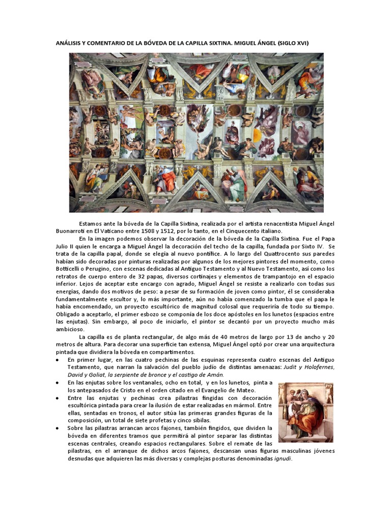 Análisis de La Bóveda de La Capilla Sixtina | PDF | Miguel Ángel