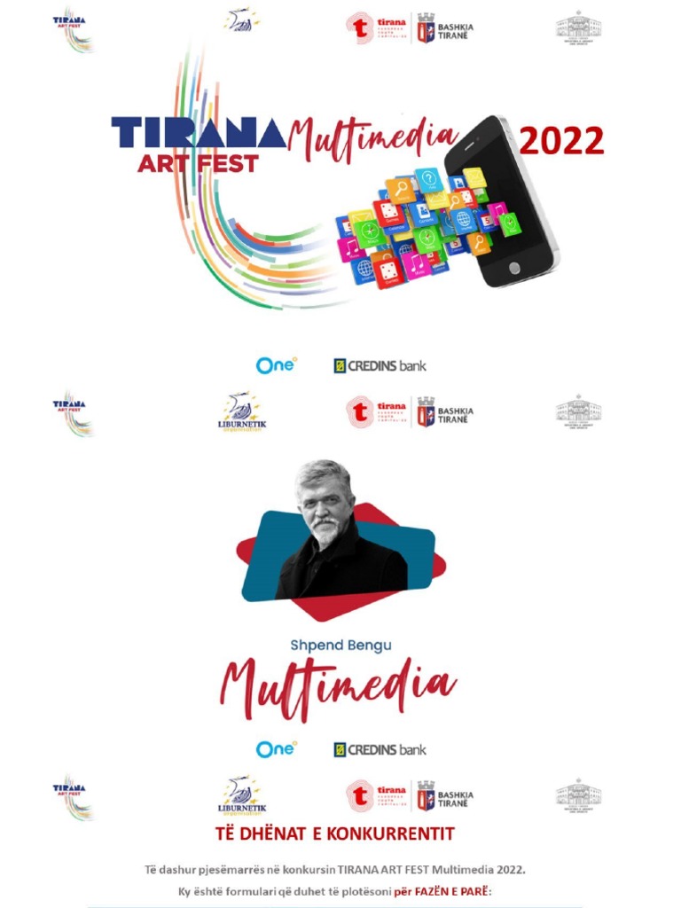 Tirana Art Fest Aplikimi Ne Multimedia 2022 | PDF