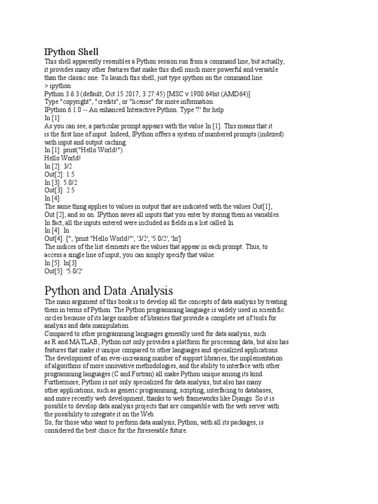 Shell Python And Data Analysis Programs Pdf Python Programming Language Computer Programming