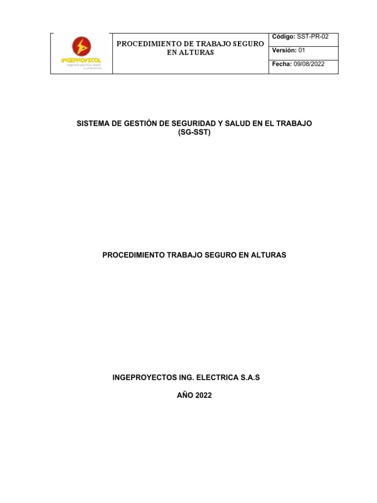 Procedimiento TSA | PDF | Andamio | Escalera