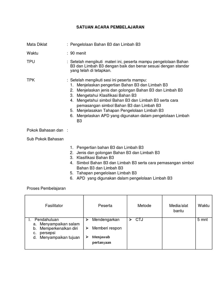 Contoh SAP Limbah 1 | PDF
