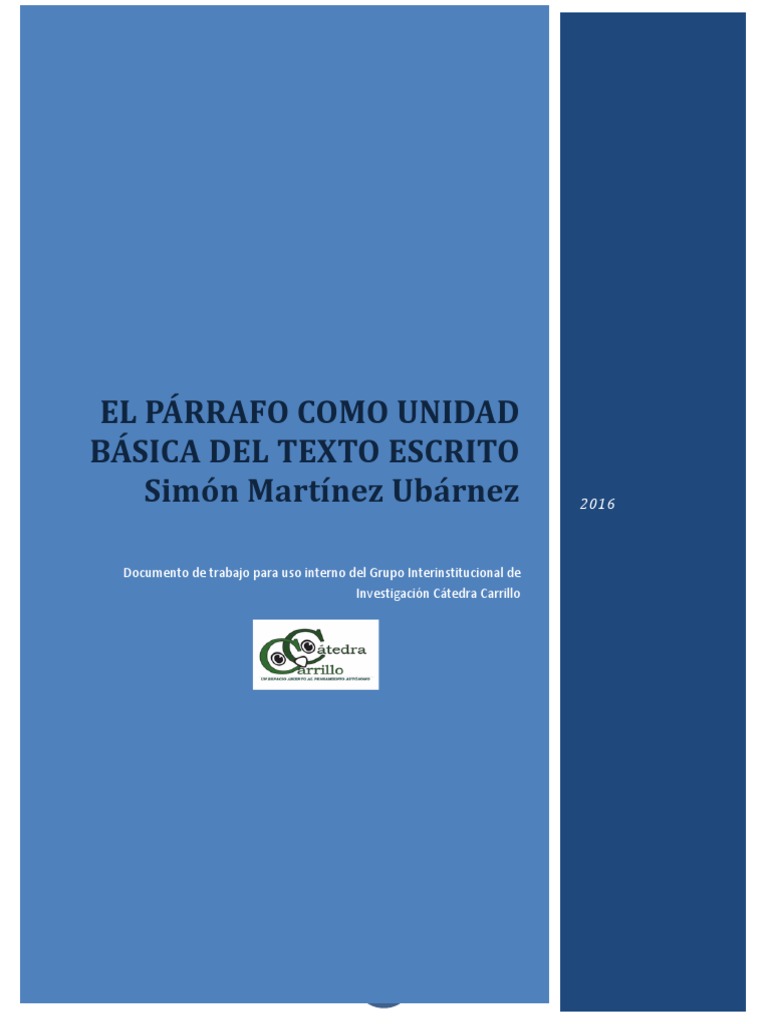 El Párrafo Como Unidad Básica Del Texto Escrito | PDF | Oración ...
