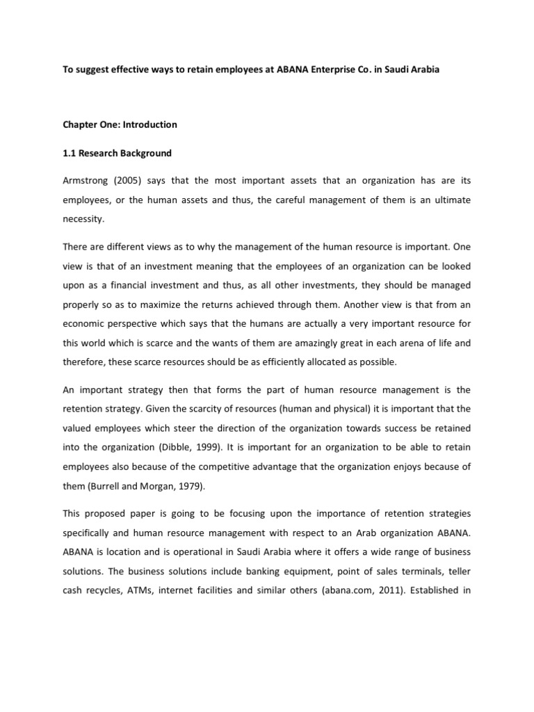 Proposal (HRM) | Employee Retention | Employment