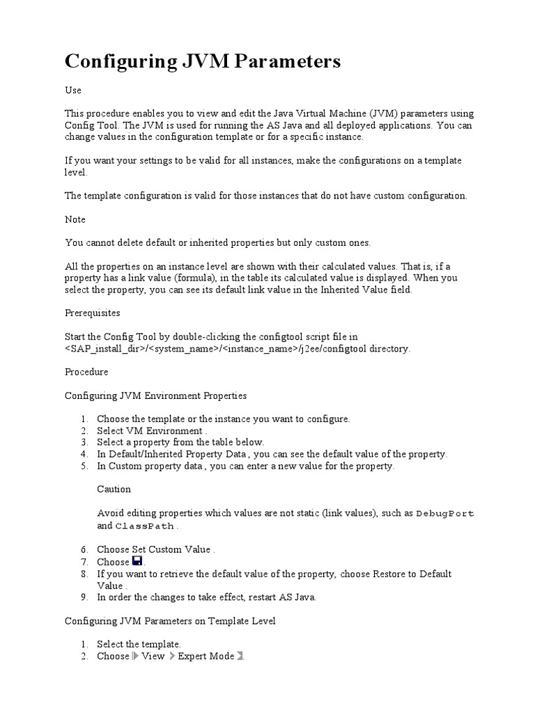 Configuring JVM Parameters | PDF | Java Virtual Machine | Java (Programming Language)
