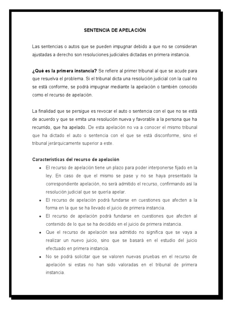 Sentencia de Apelación | PDF | Apelación | Sentencia (ley)