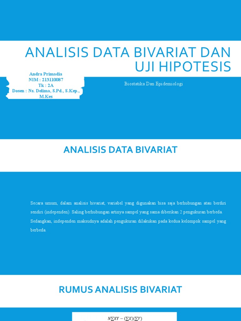 04 - Andra Primadia - 2A - D3 Keppang - PPT Bivariat | PDF | Metode ...