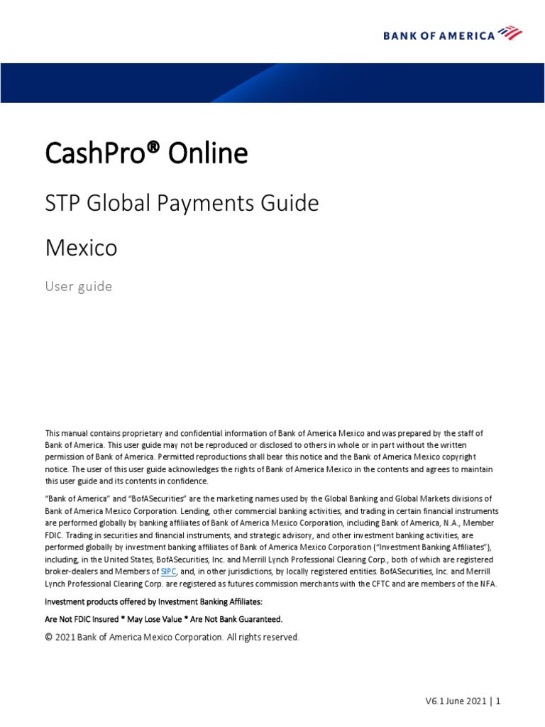 CashPro Global Payments STP Guide - Mexico V6.1 June 2021 | PDF ...