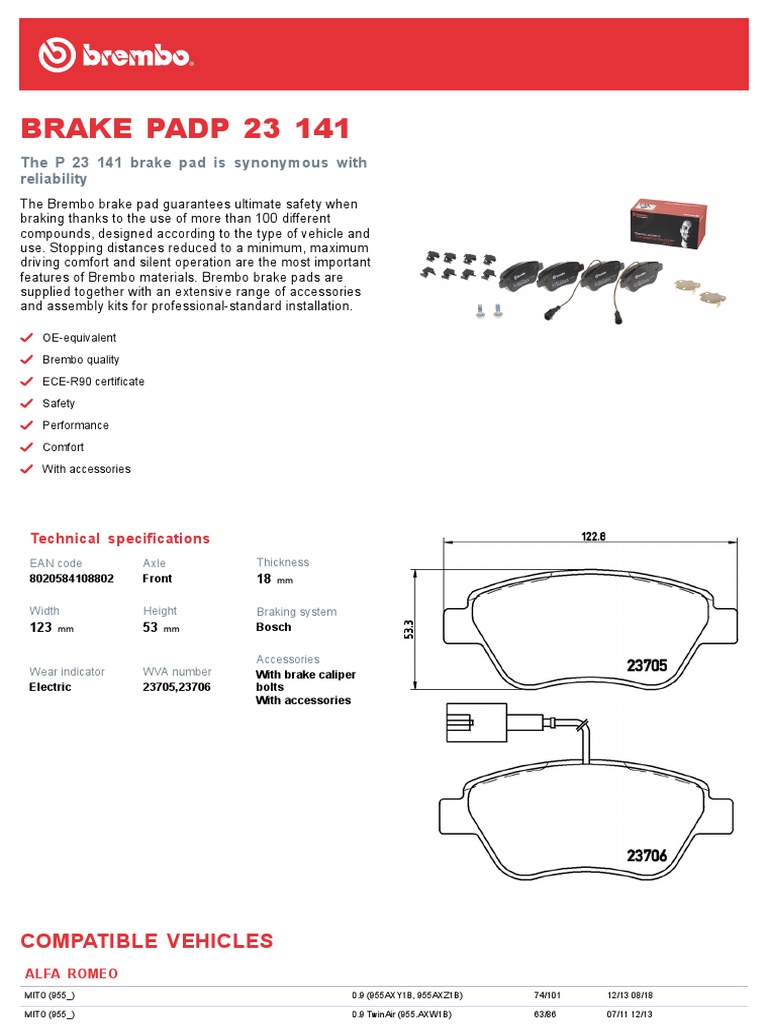 Brembo - P 23 141 | PDF | Brake | Vehicle Technology
