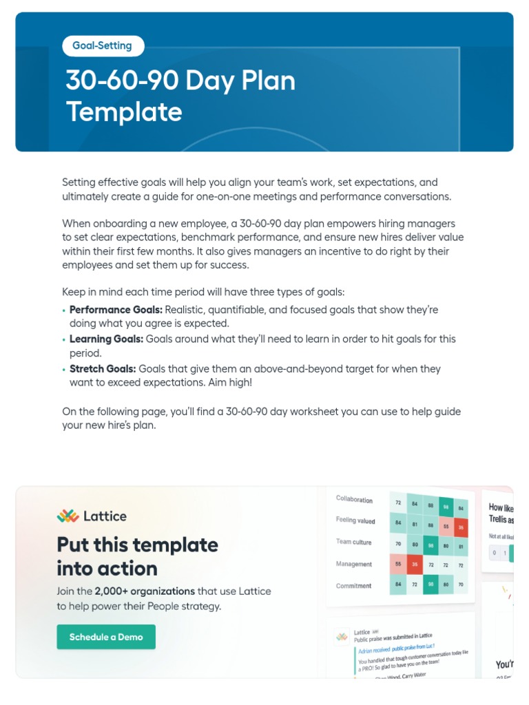 A Guide to Effective Goal-Setting: Using a 30-60-90 Day Plan Template ...