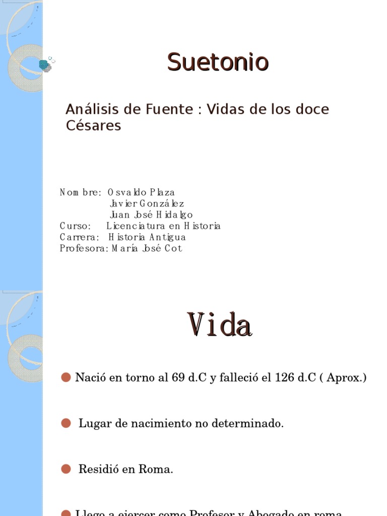 Intro, Suetonio | PDF | Suetonio | Los doce césares
