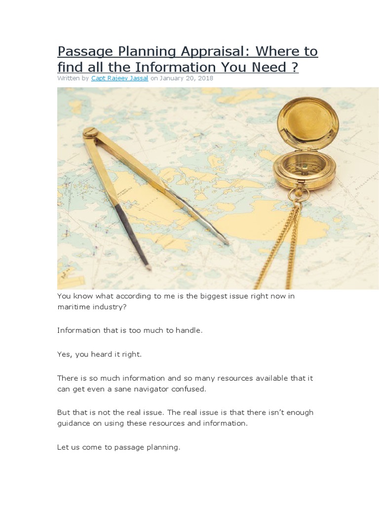 Passage Plan Appraisal | PDF | Navigation