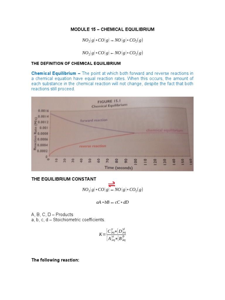 Module 15 - Chemical Equilibrium | PDF