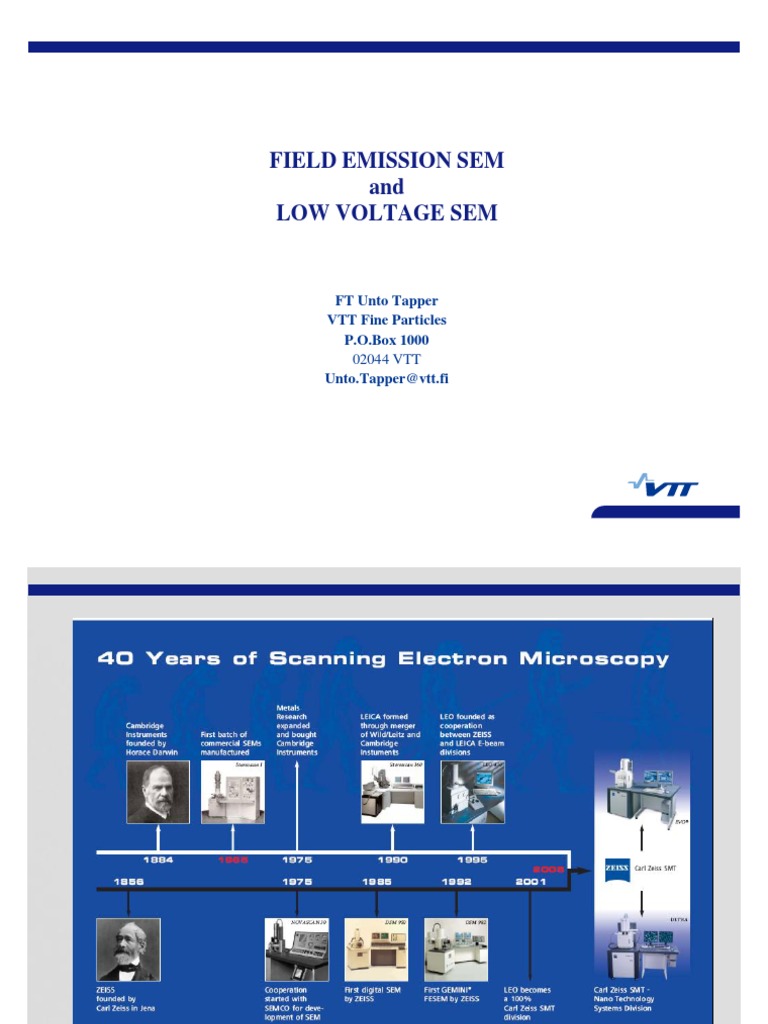 Field Emission Sem | Download Free PDF | Scanning Electron Microscope | Transmission Electron ...