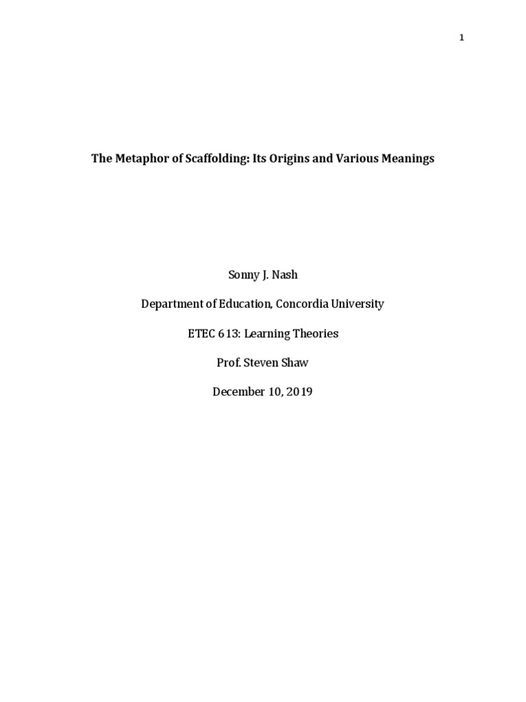 Metaphor of Scaffolding | PDF | Constructivism (Philosophy Of Education ...