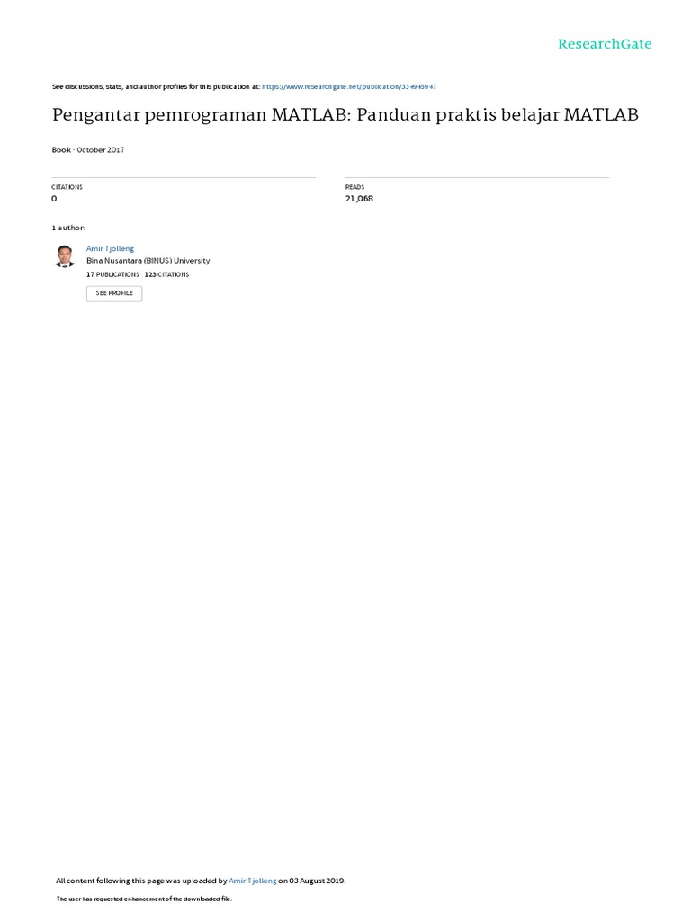 Matlab Amir Tjolleng | PDF