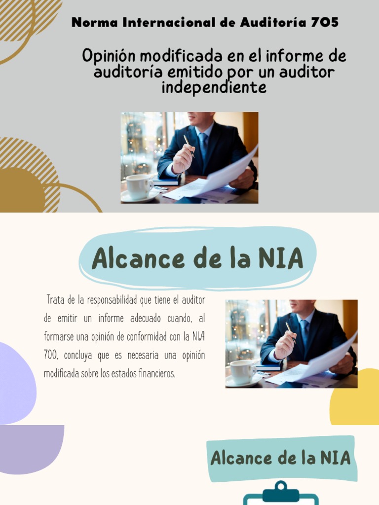 Nia 705 | PDF | Auditoría | Contralor