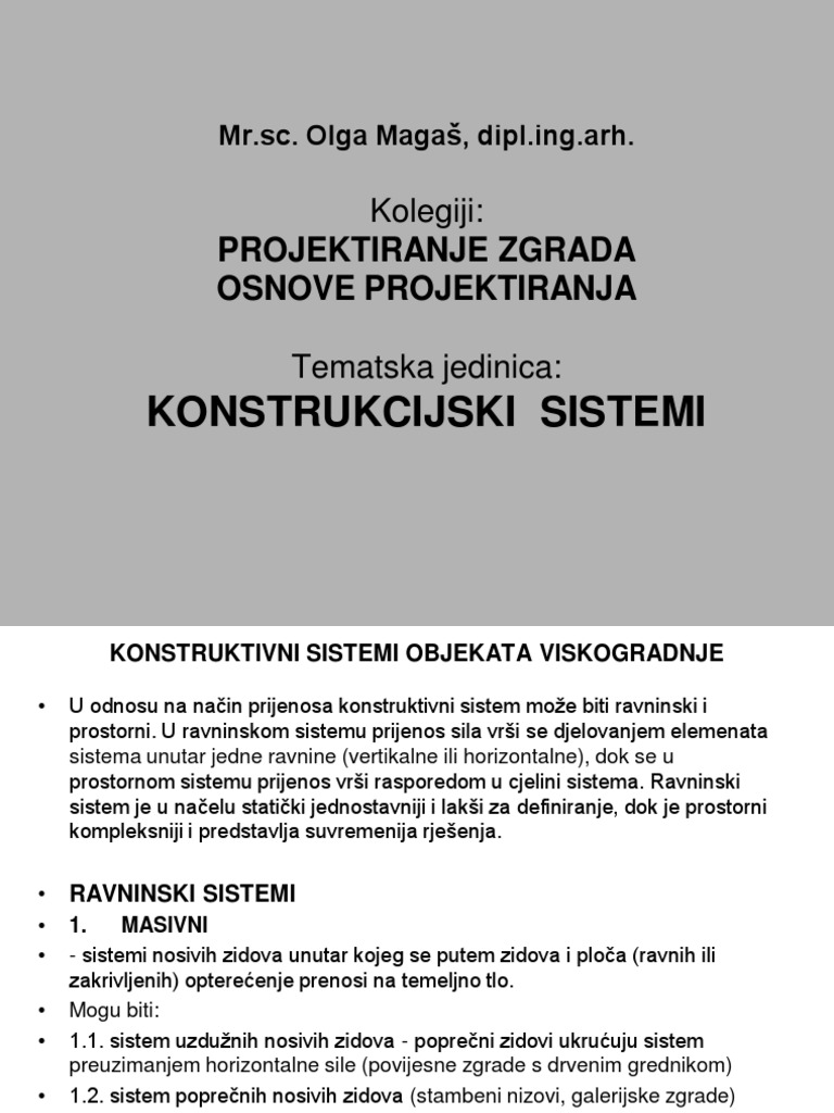 Konstrukcijski Sistemi | PDF