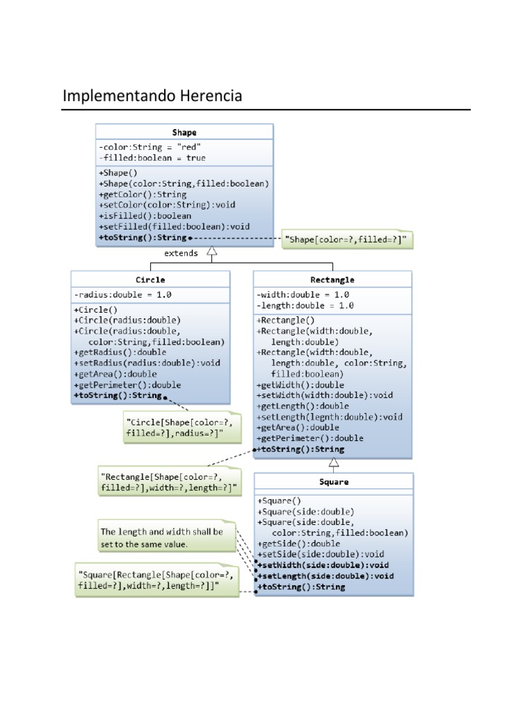 Ejercicio Herencia | PDF | Constructor (Programación Orientada a Objetos) | Programación