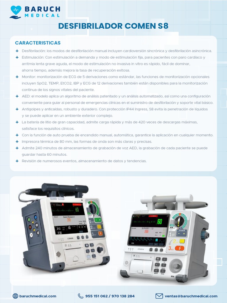 Desfibrilador Comen S8: Guía y Características | PDF | Hogar ...